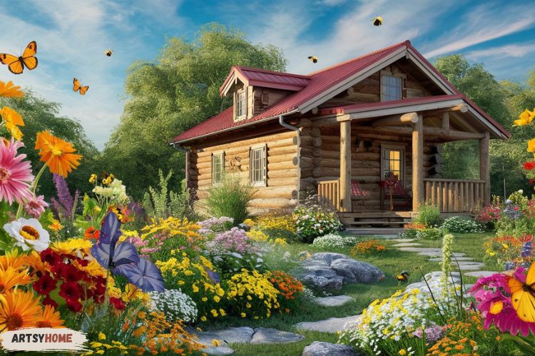 Rustic Charm Meets Modern Design: Floral Magic for Log Cabin